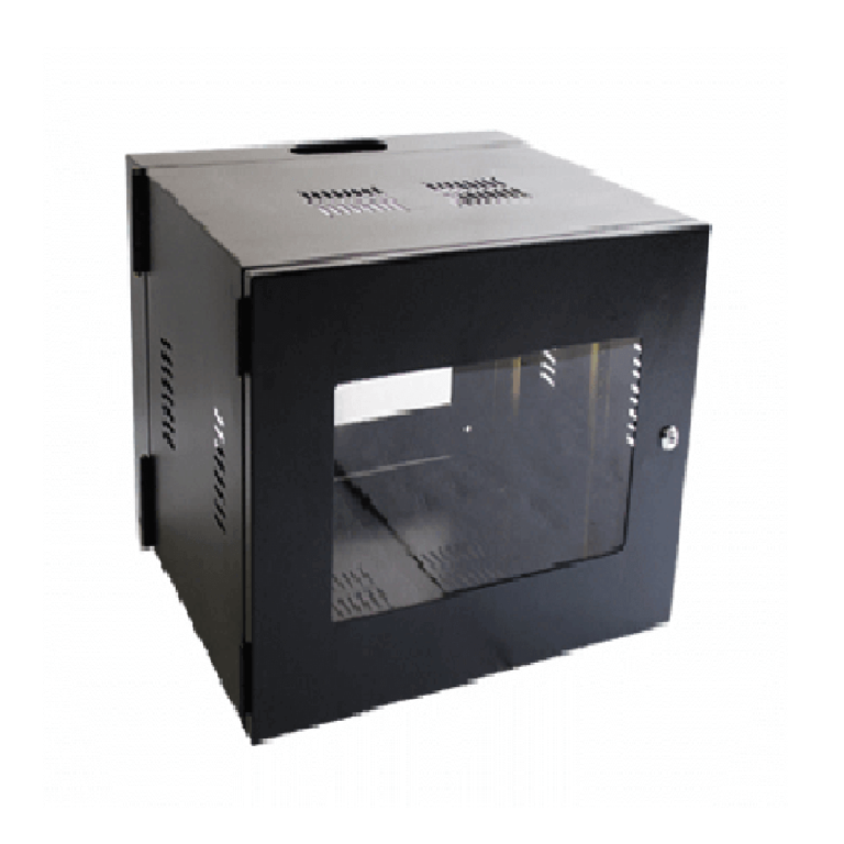 ️ Gabinete 8RU de Pared Abatible 》Redes en Acero Laminado